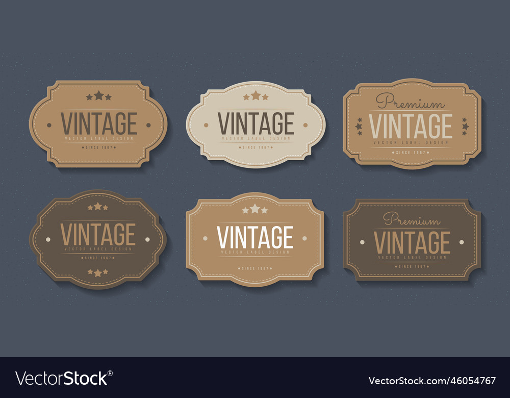 Vintage labels and frames set design elements Vector Image