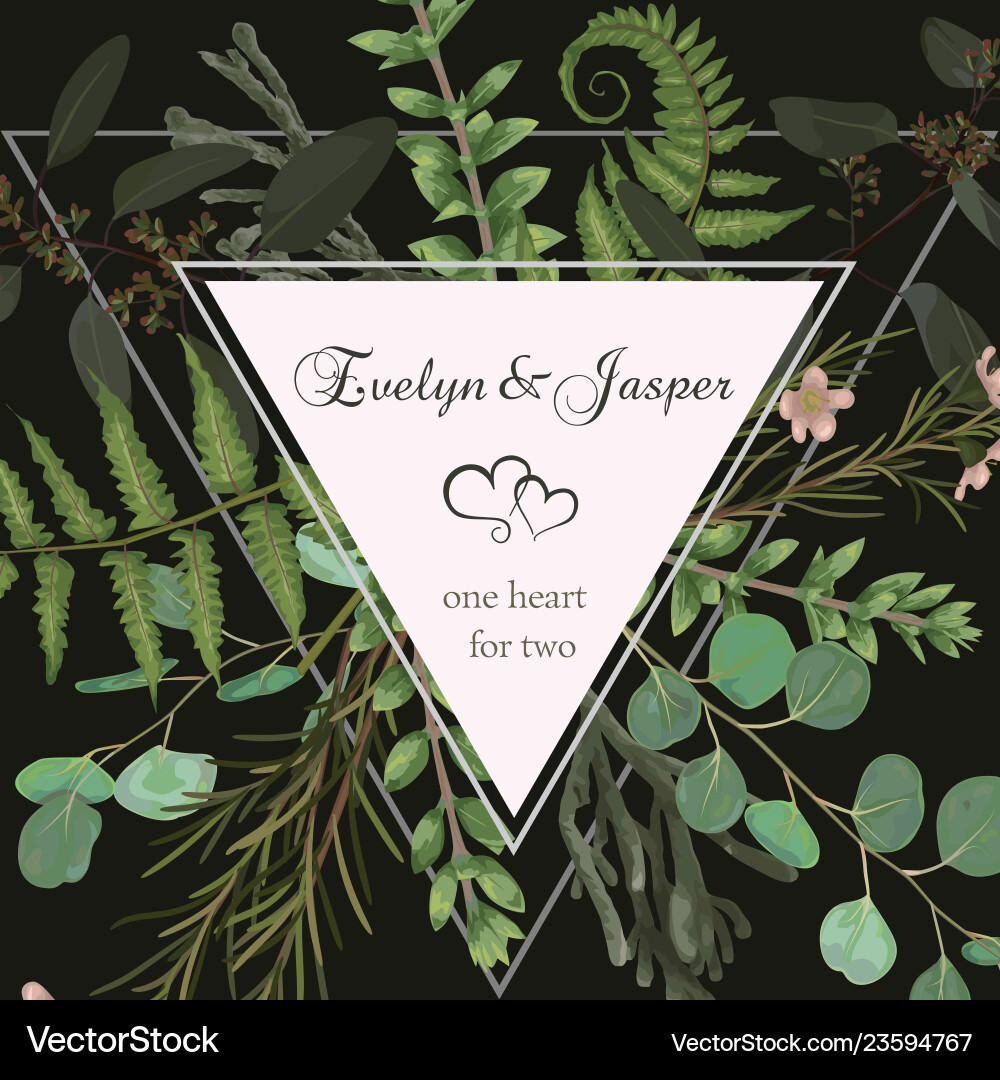 Wedding square floral invitation invite card Vector Image