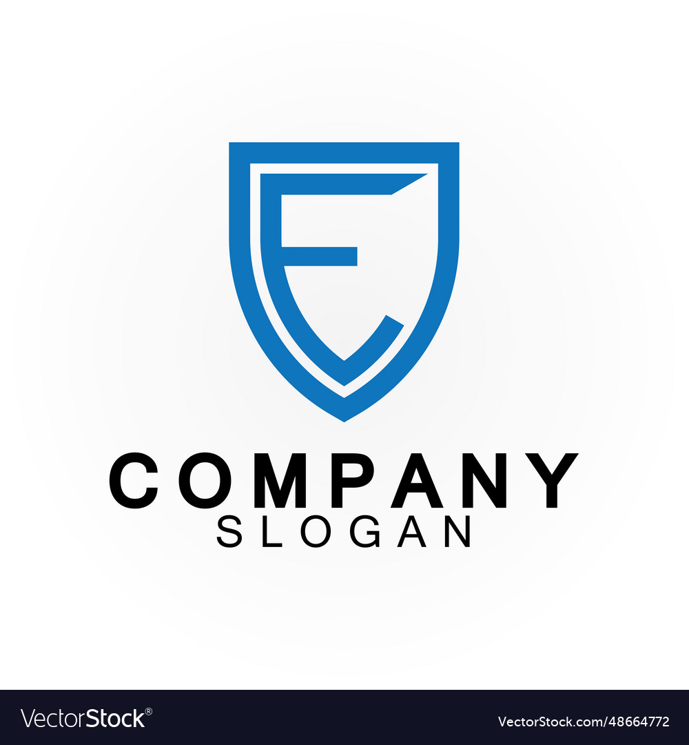 Abstract linear letter initial e shield logo icon Vector Image