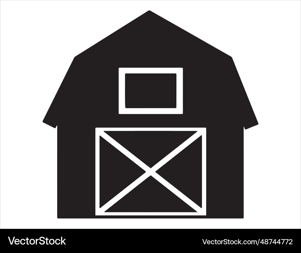 Barn silhouette art Royalty Free Vector Image - VectorStock