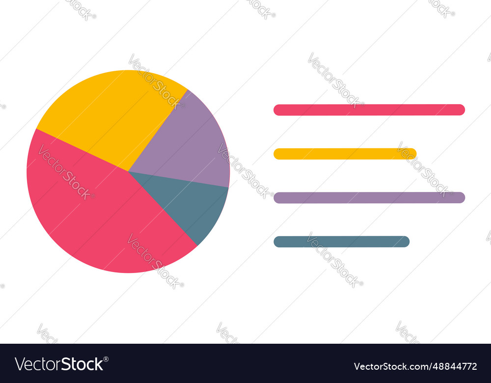 Circle chart pie diagram analysis icon graphic Vector Image