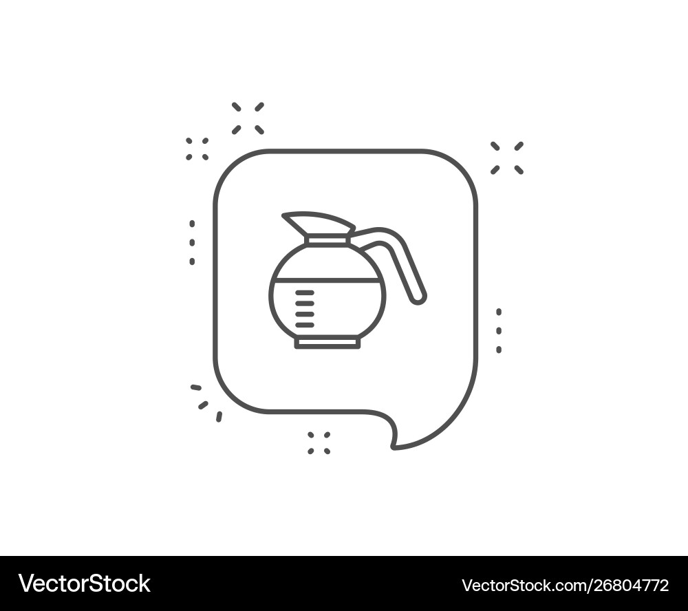 Coffeepot line icon coffee drink sign Royalty Free Vector