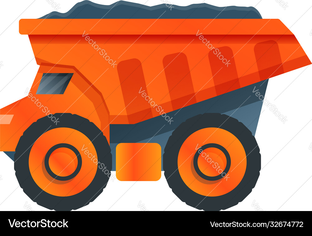 Dump truck icon cartoon style Royalty Free Vector Image