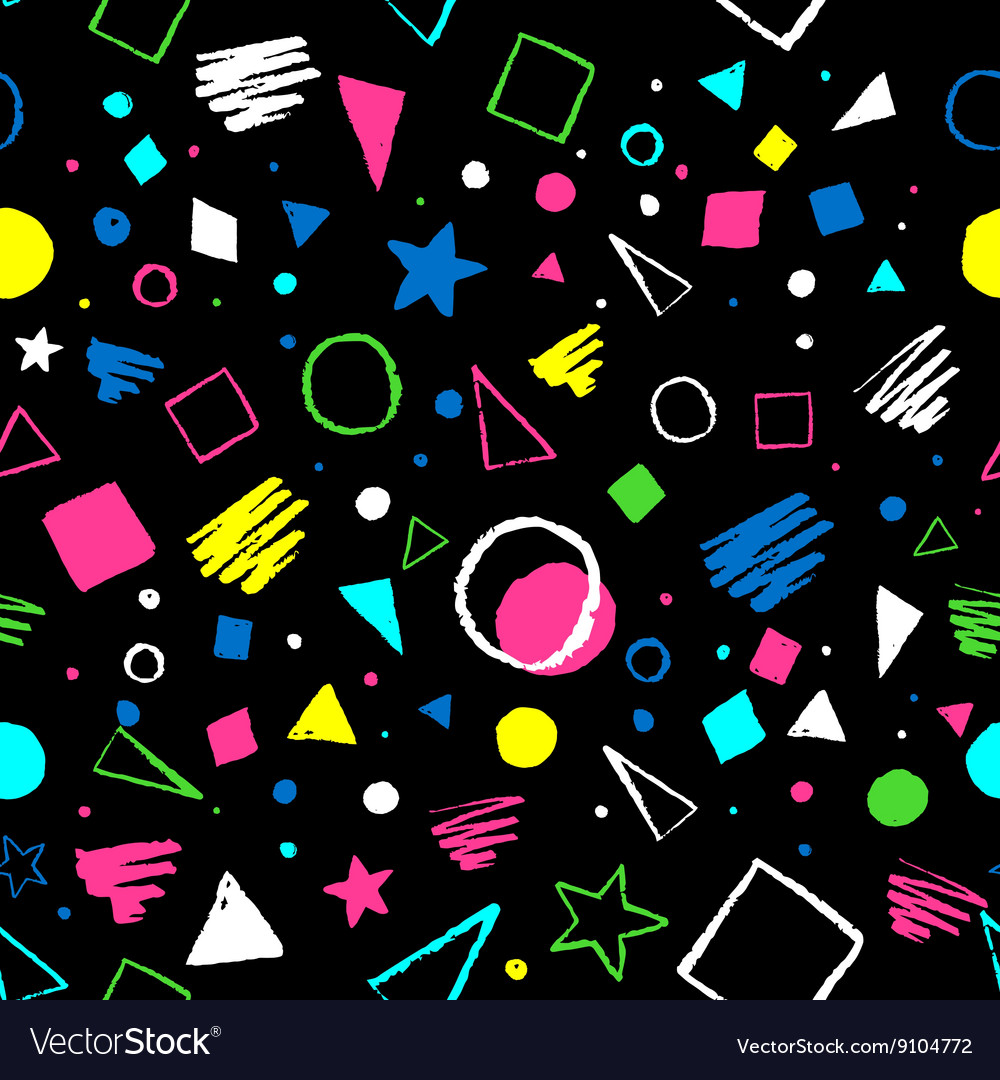 Geometric 1980s styled pattern Royalty Free Vector Image