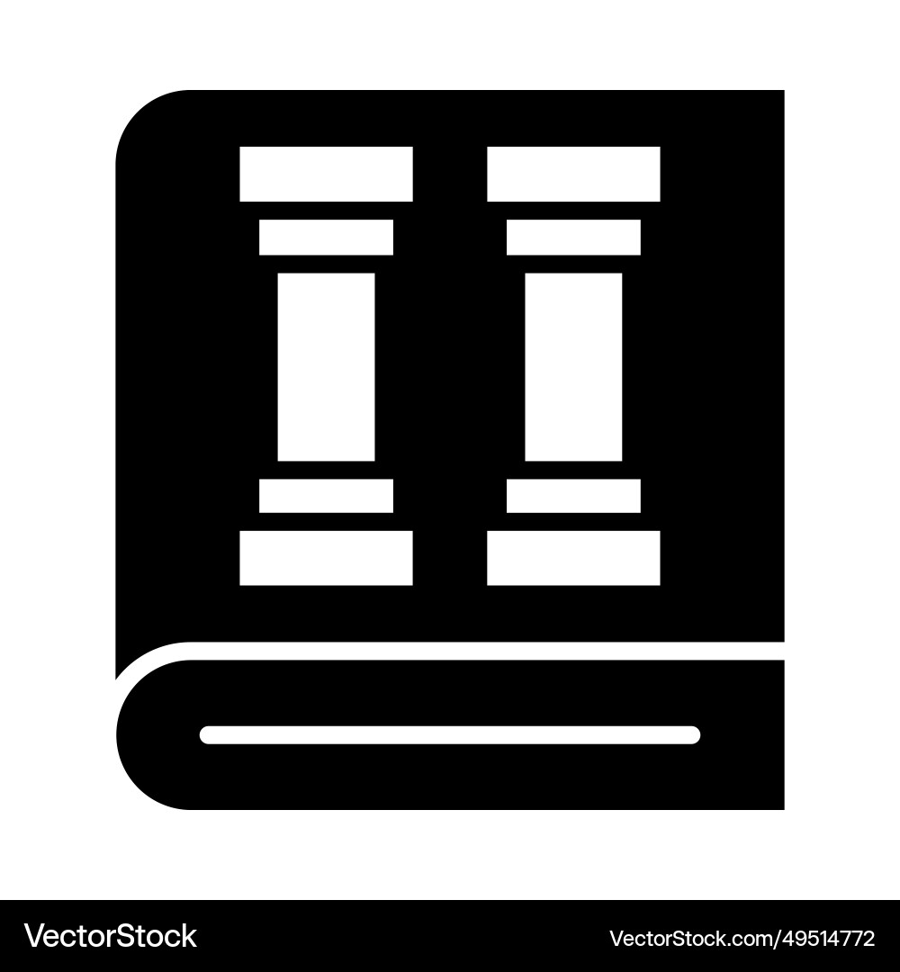 History book glyph icon for personal Royalty Free Vector