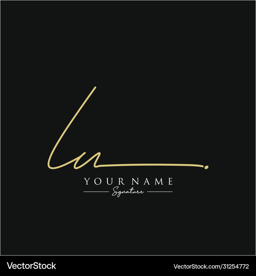 Letter lu signature logo template Royalty Free Vector Image