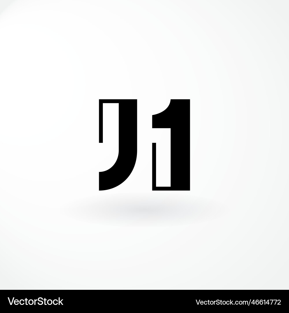 Logo - monogram letter j and 1 - abstract style Vector Image