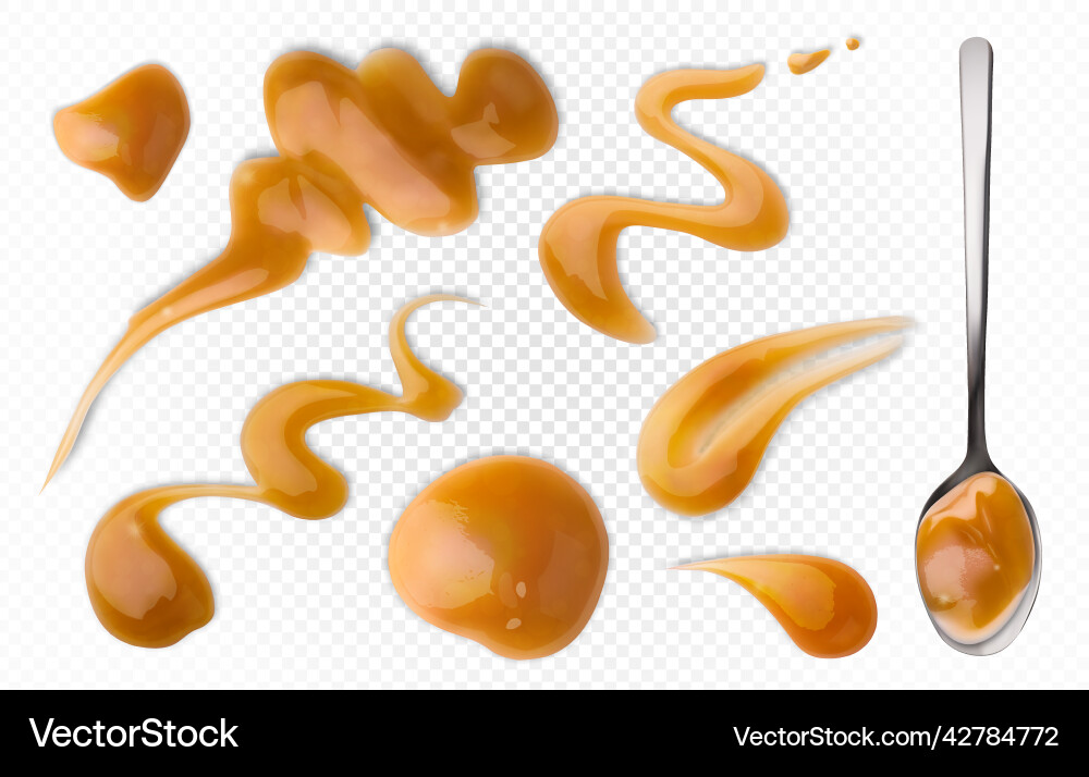 Set various drops of sauce Royalty Free Vector Image