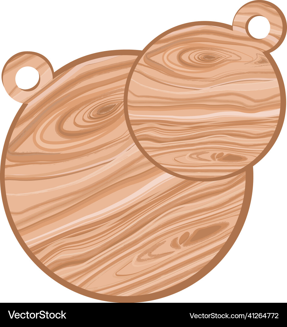 Wooden board round trays background for text Vector Image