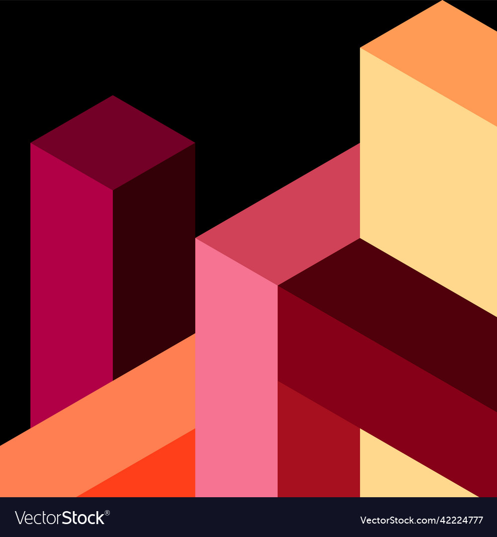 Abstract background 3d cubes cubic elements Vector Image