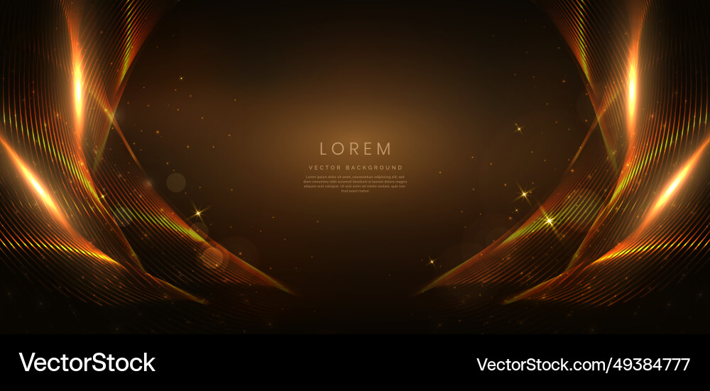 Abstract luxury golden curved lines overlapping Vector Image