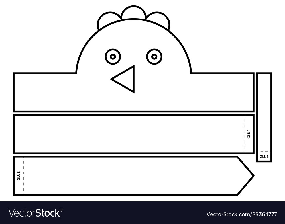 Chicken Coloring Headband Royalty Free Vector Image