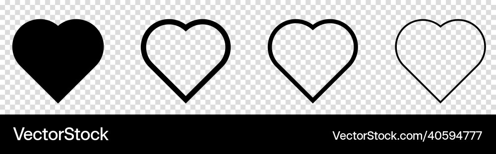 Heart icons line art style Royalty Free Vector Image