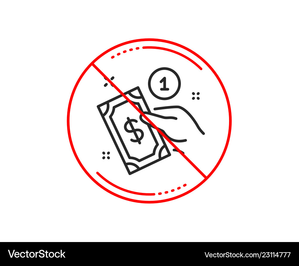 Payment method line icon cash money sign Vector Image