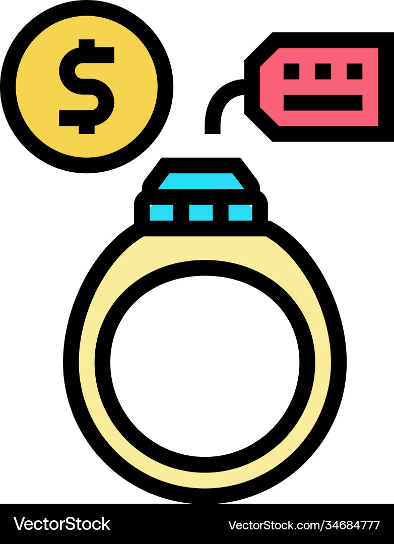 Ring rental color icon sign Royalty Free Vector Image