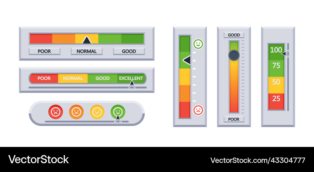 Set of indication meters indicator trust Vector Image