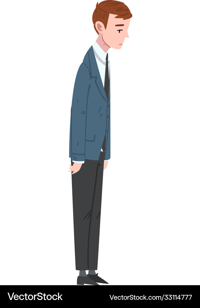 Side view sad businessman depressed unhappy Vector Image