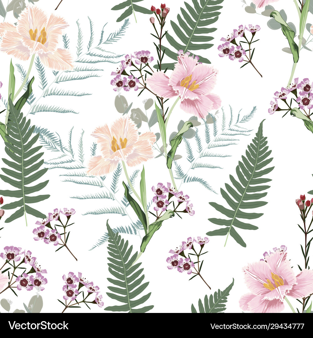 Spring flowers flower vintage seamless pattern Vector Image