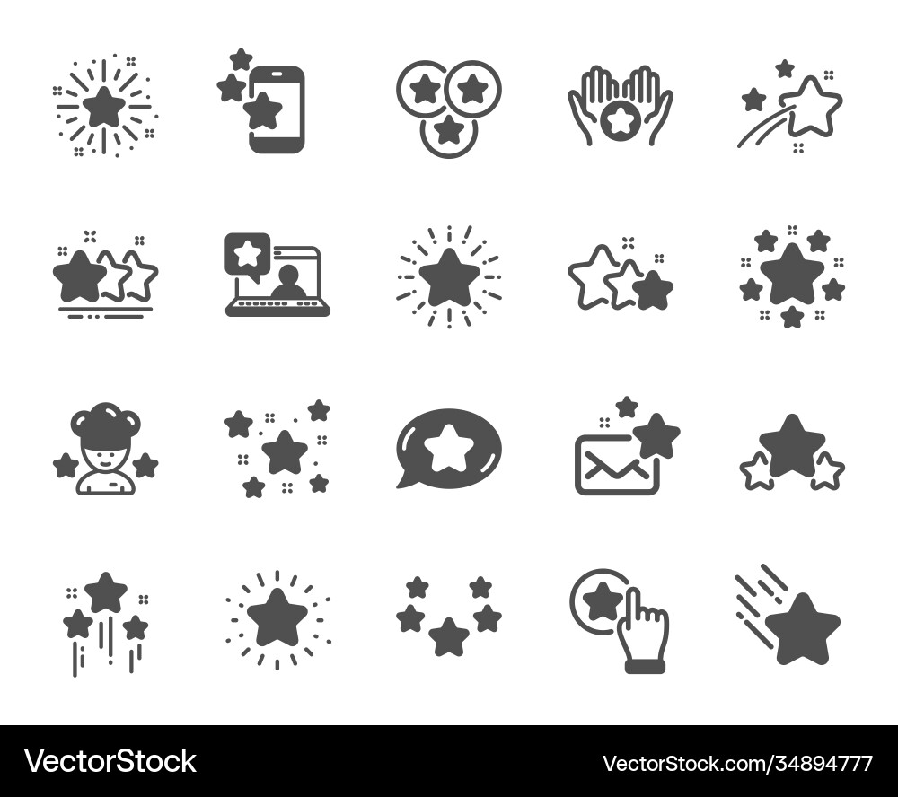 Stars icons falling star night glitter burst Vector Image