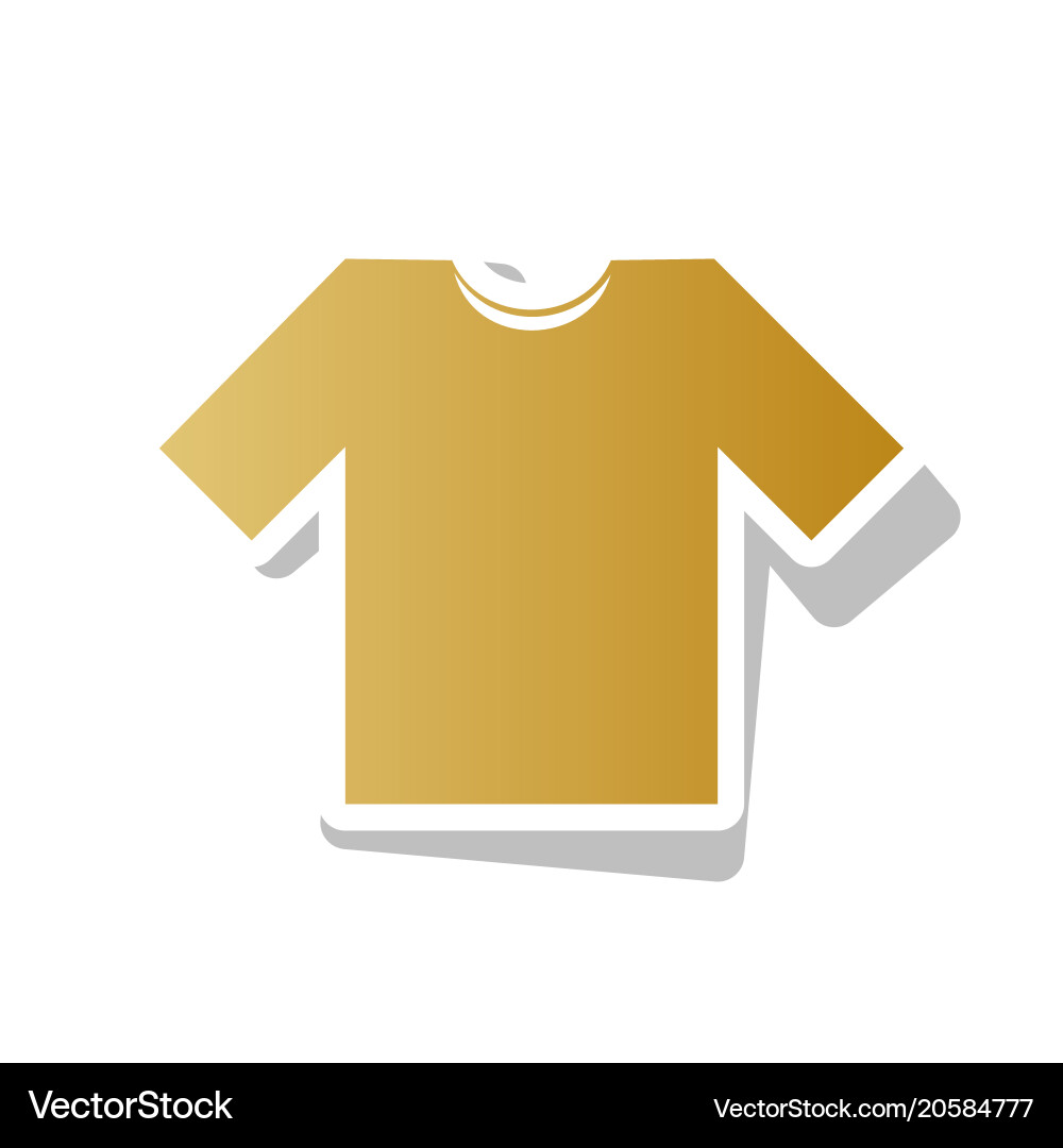 T-shirt sign golden gradient Royalty Free Vector Image