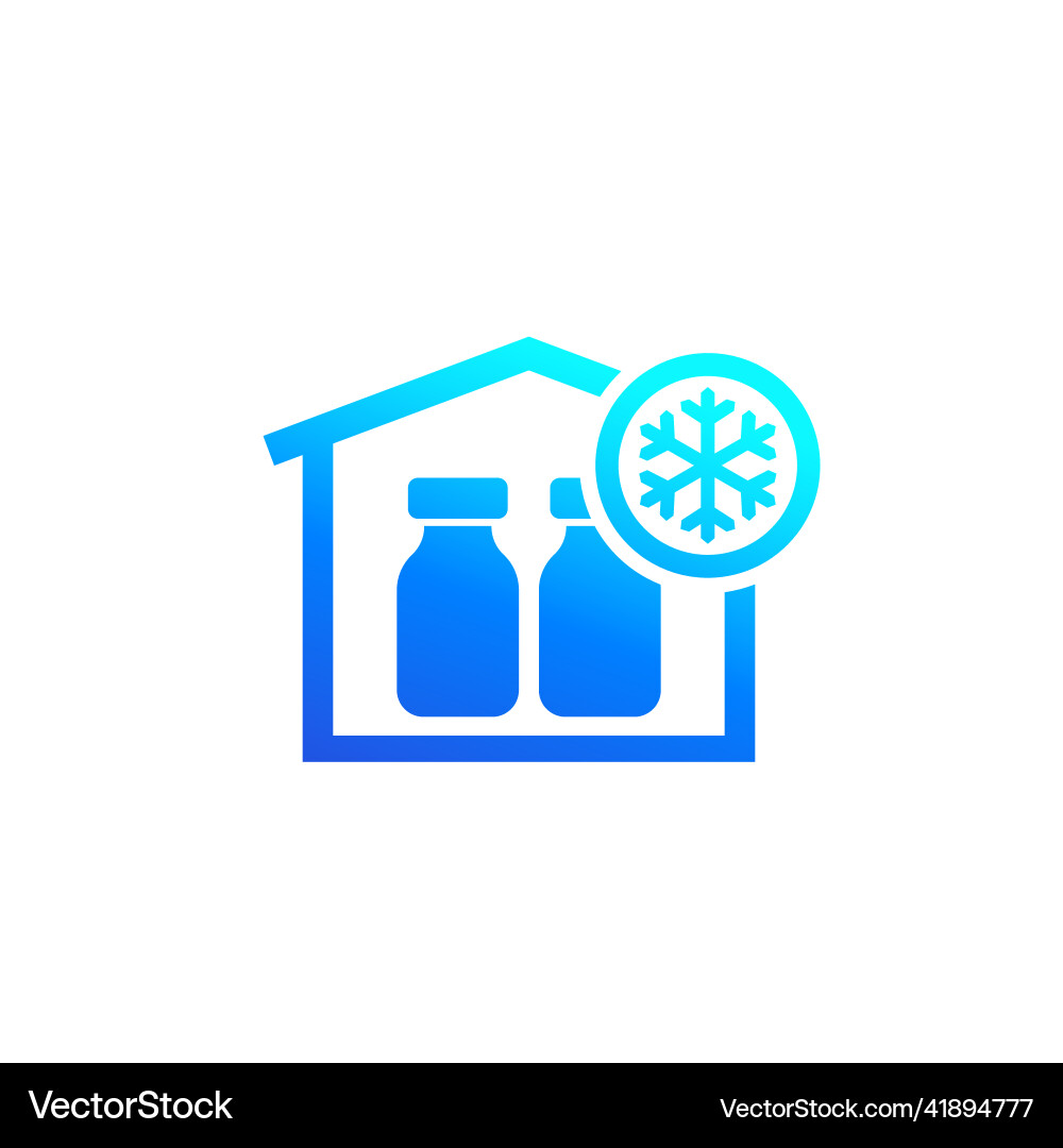 Vaccine storage with a fridge icon on white Vector Image