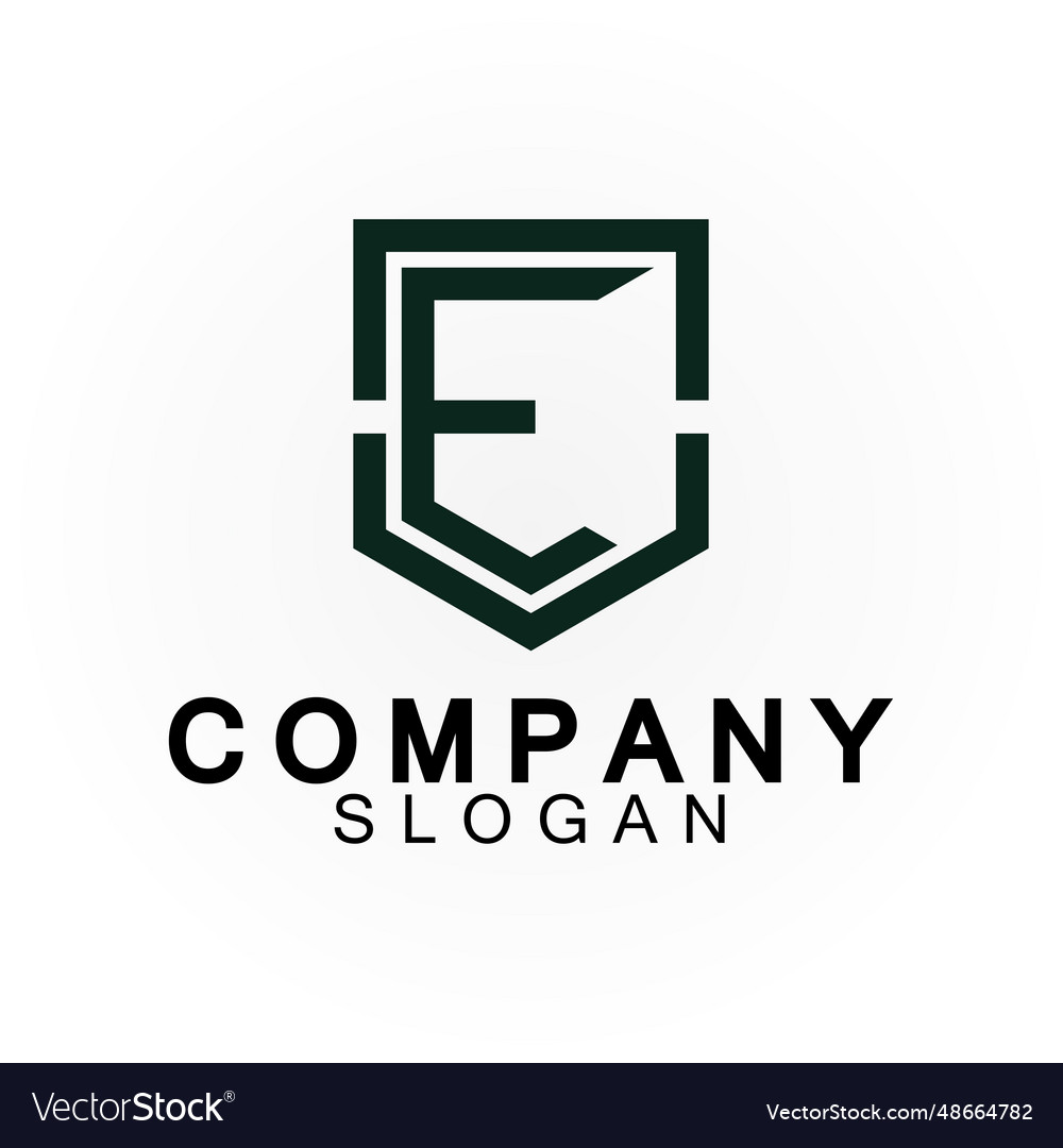 Abstract linear letter initial e shield logo icon Vector Image