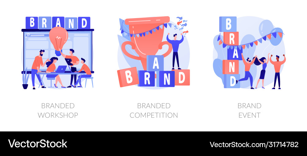 Brand events and teambuilding concept Royalty Free Vector