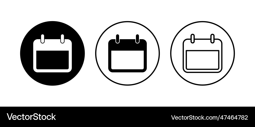 Calendar icon set calender symbol icon Royalty Free Vector