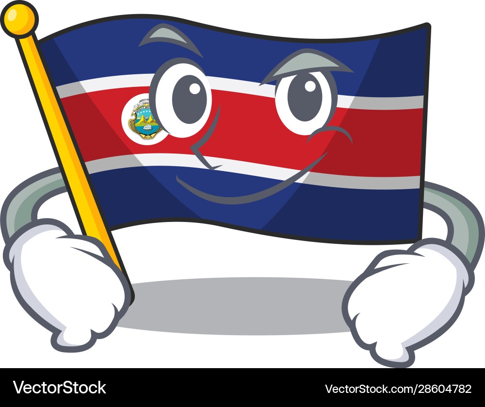 Cool flag costa rica scroll mascot character Vector Image
