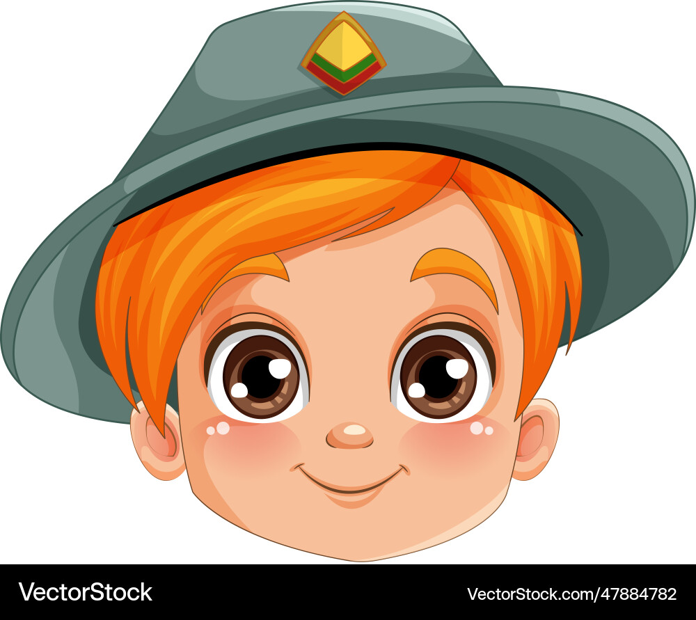 Cute boy hat wearing Royalty Free Vector Image