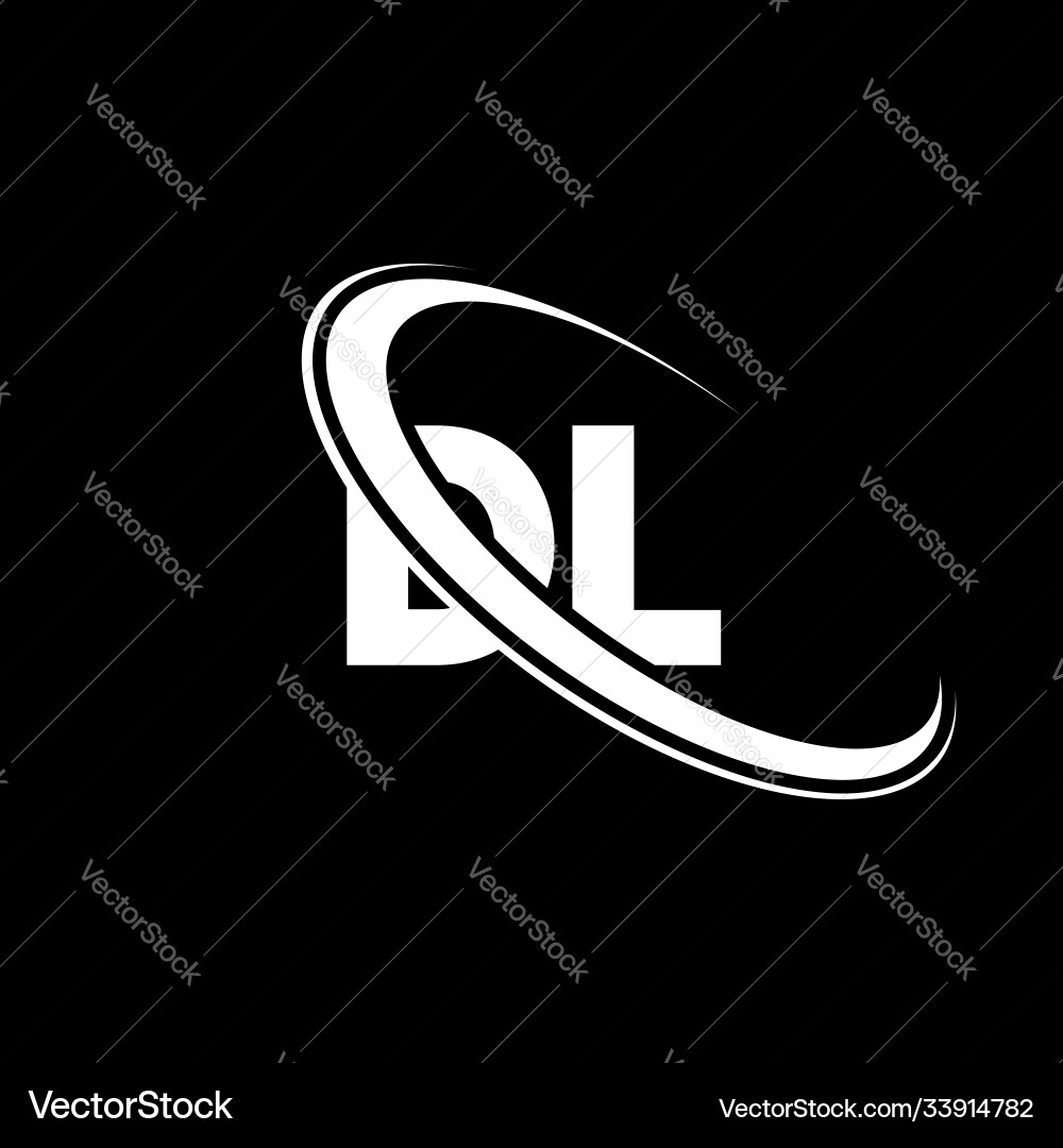 Dl logo d l design white letter dld Royalty Free Vector