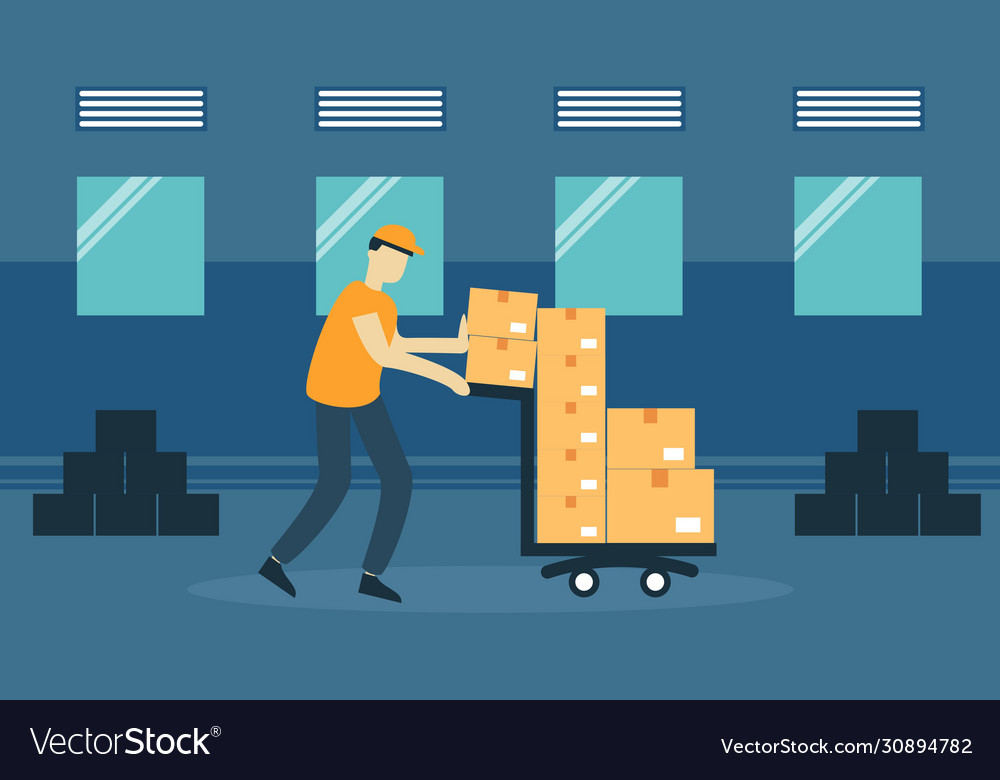 Factory worker flat icon Royalty Free Vector Image