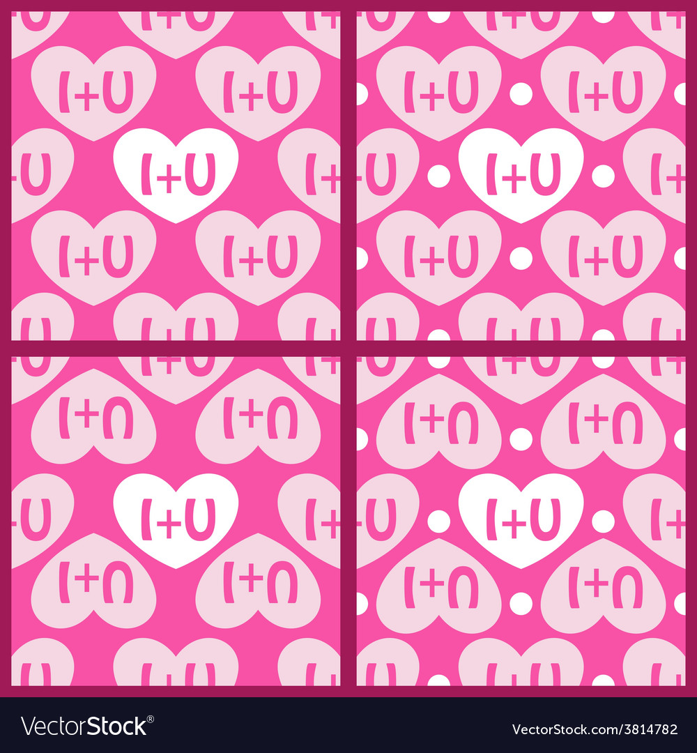 I plus you patterns Royalty Free Vector Image - VectorStock