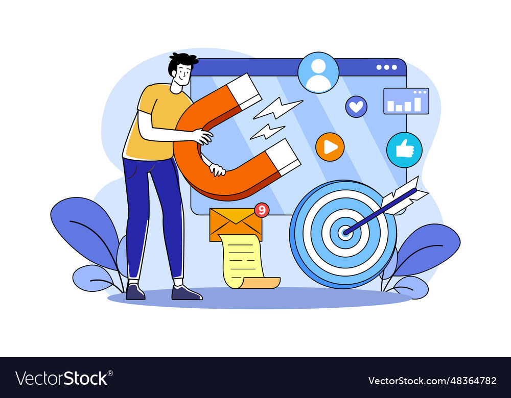 Inbound marketing concept a flat isolated Vector Image Inbound marketing concept a flat isolated Vector Image