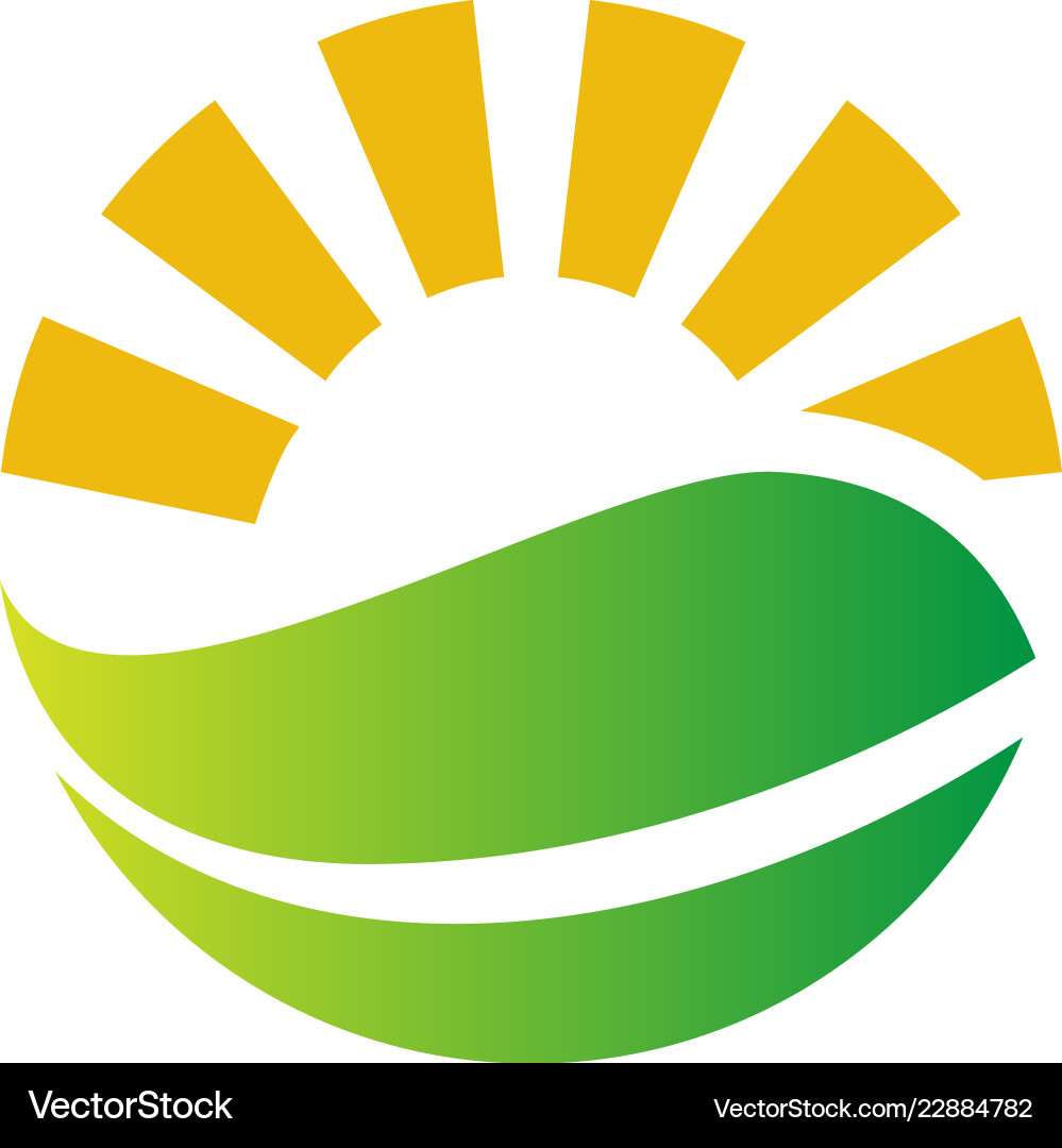 Nature organic green leaf shine logo Royalty Free Vector