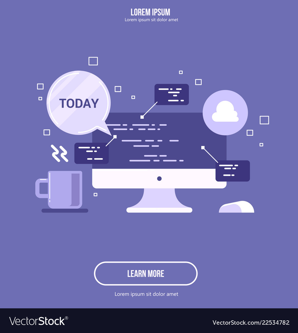 Office desk or table with computer business Vector Image