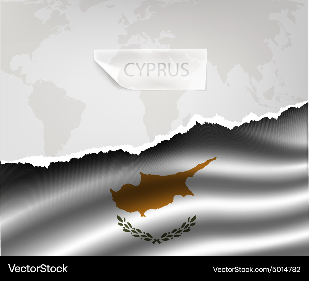 Paper with hole and shadows cyprus flag Royalty Free Vector