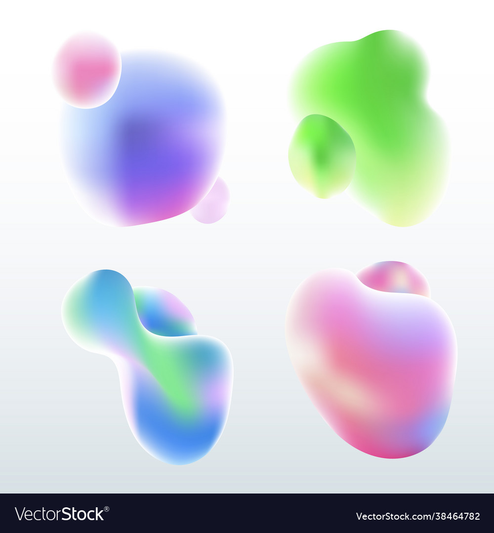 Set elements fluid or liquid badges shape Vector Image