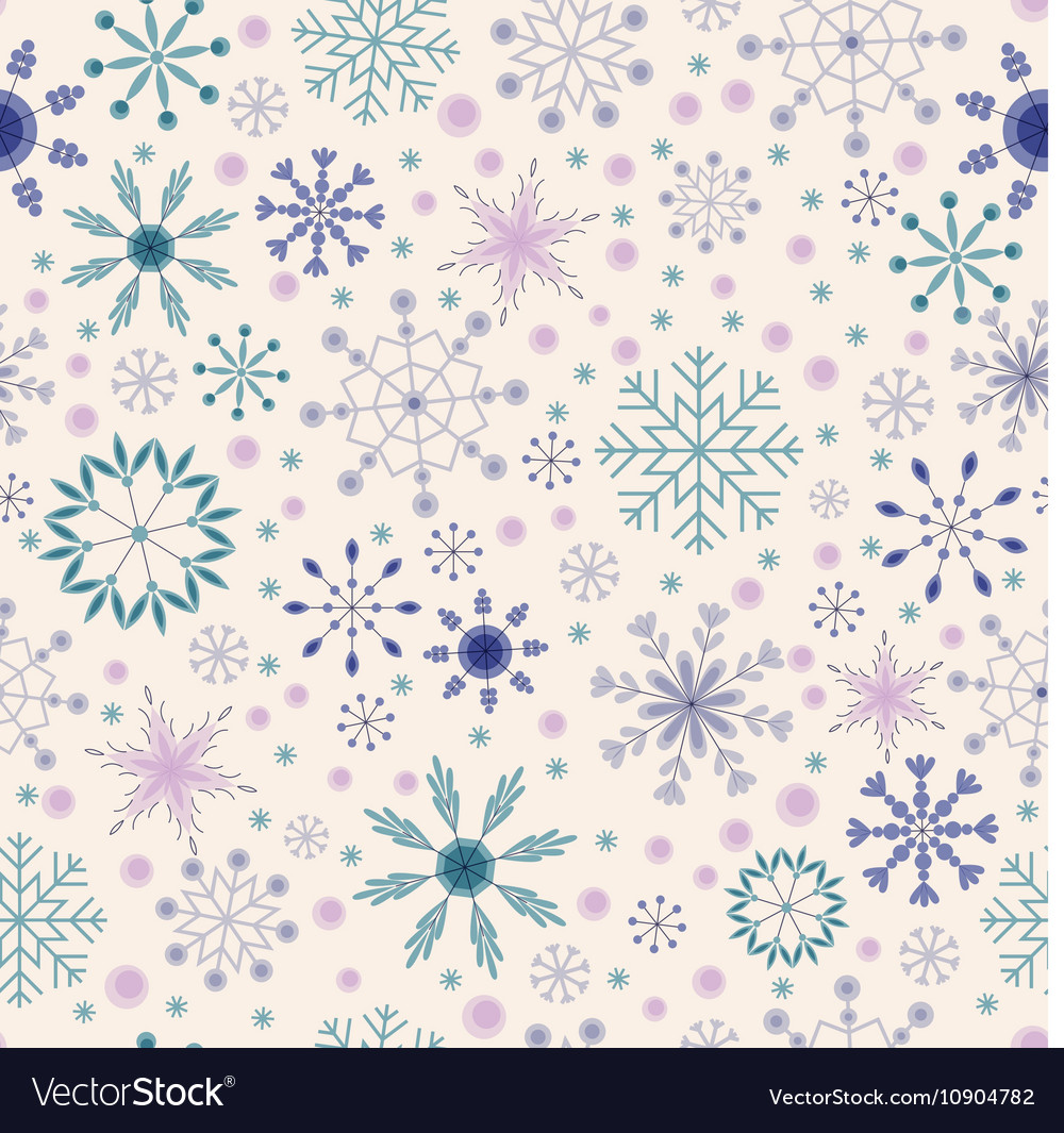 Snowflake seamless pattern Royalty Free Vector Image
