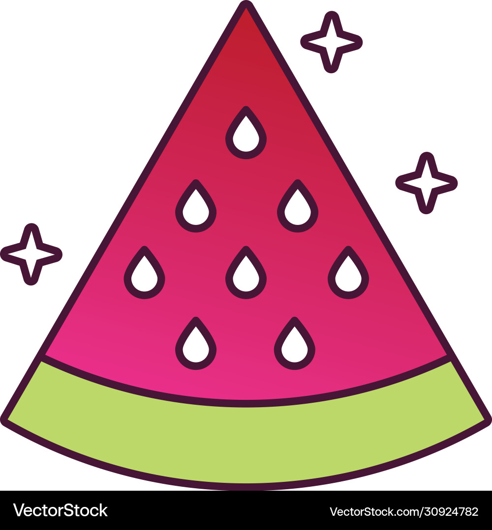Watermelon fresh fruit detailed style icon Vector Image