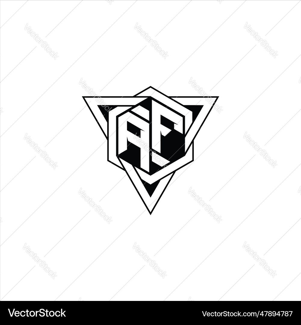 Af letter logo monogram hexagon shape with Vector Image