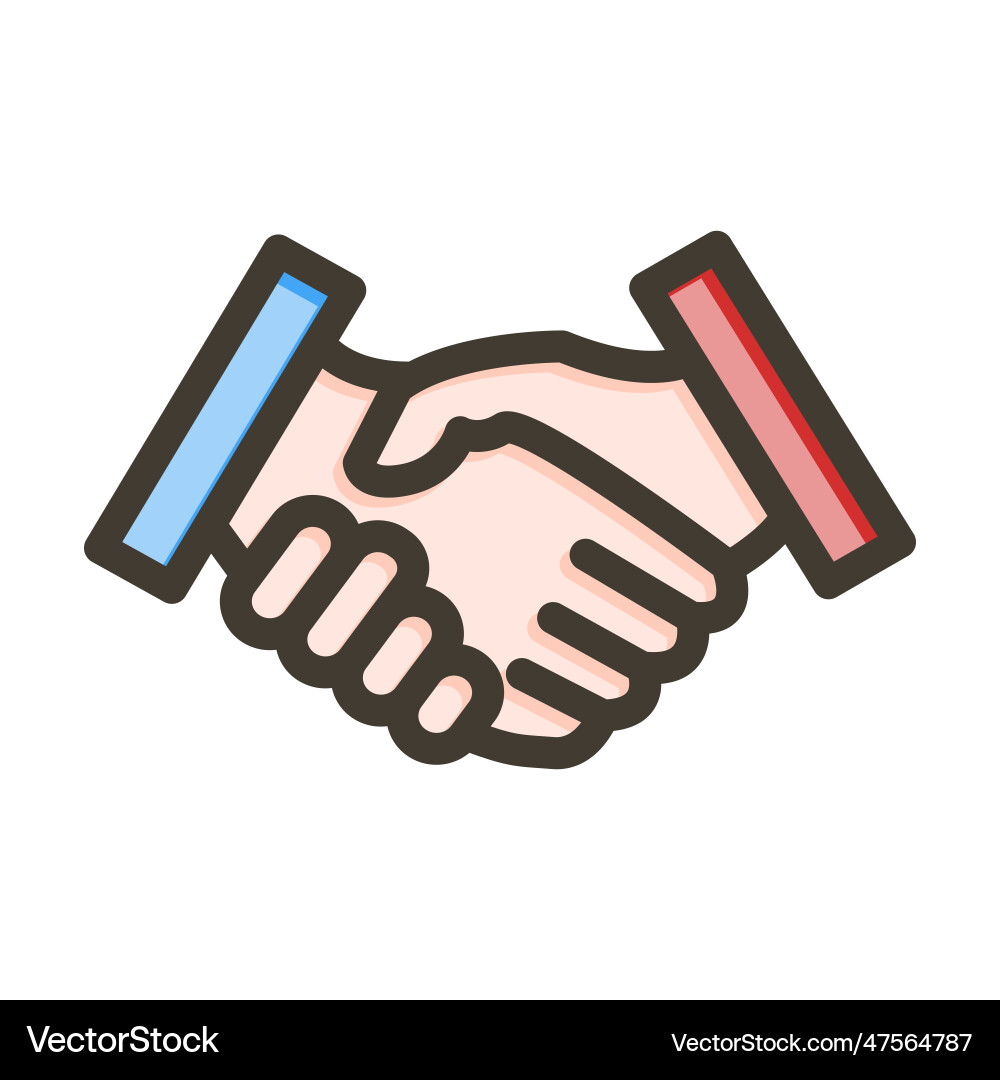Agreement thick line filled colors for personal Vector Image