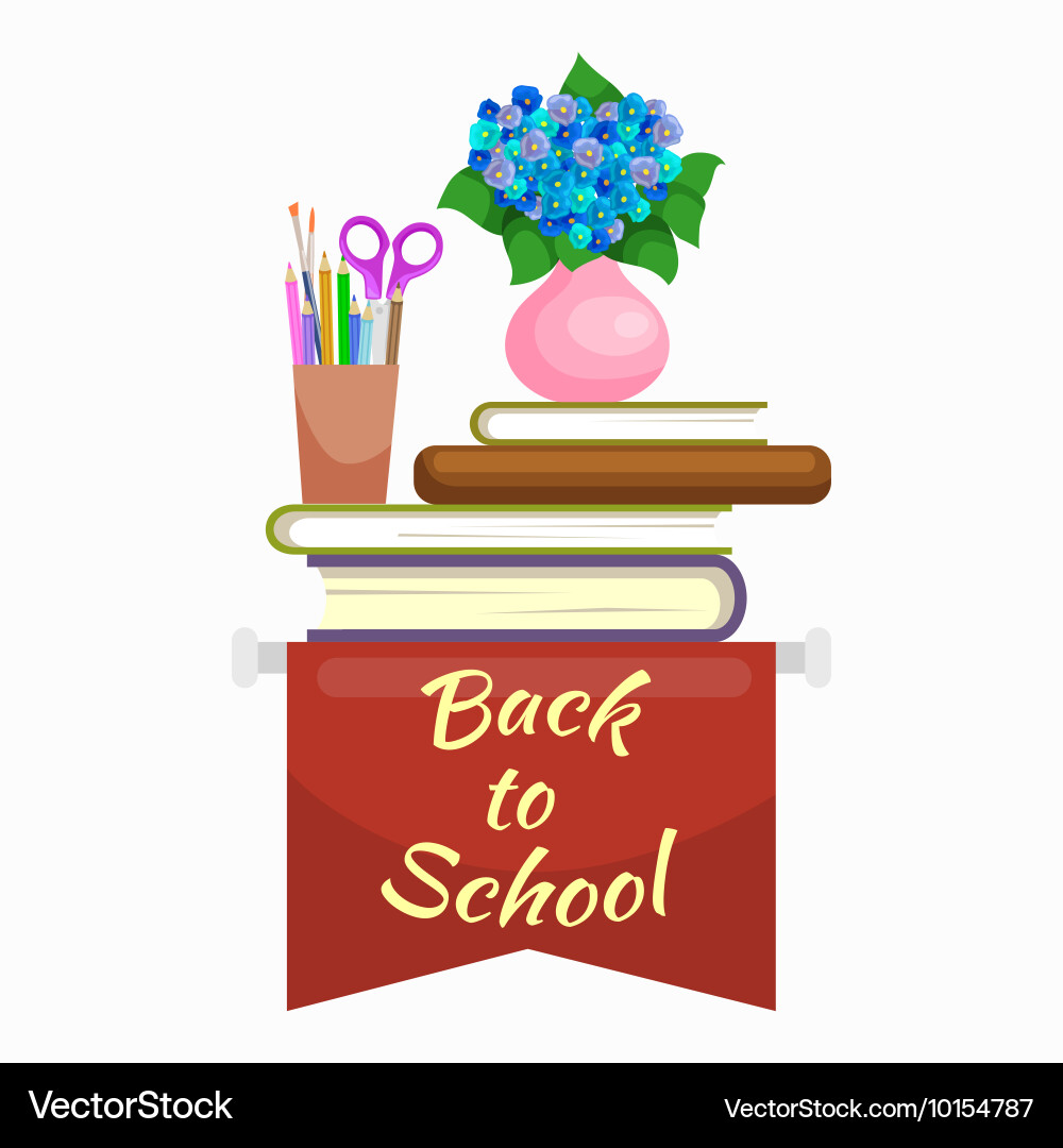 Books in public library back to school Royalty Free Vector