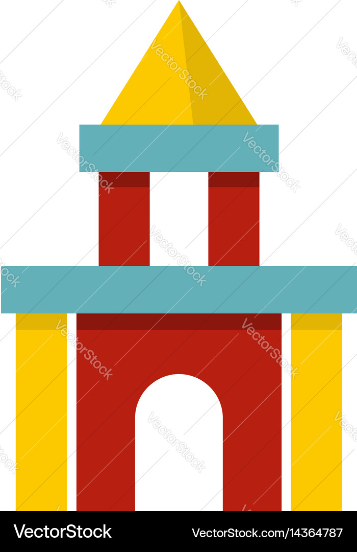 Colorful castle toy blocks icon isolated Vector Image