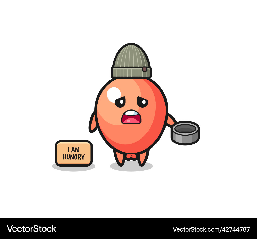 Cute balloon beggar cartoon character Royalty Free Vector