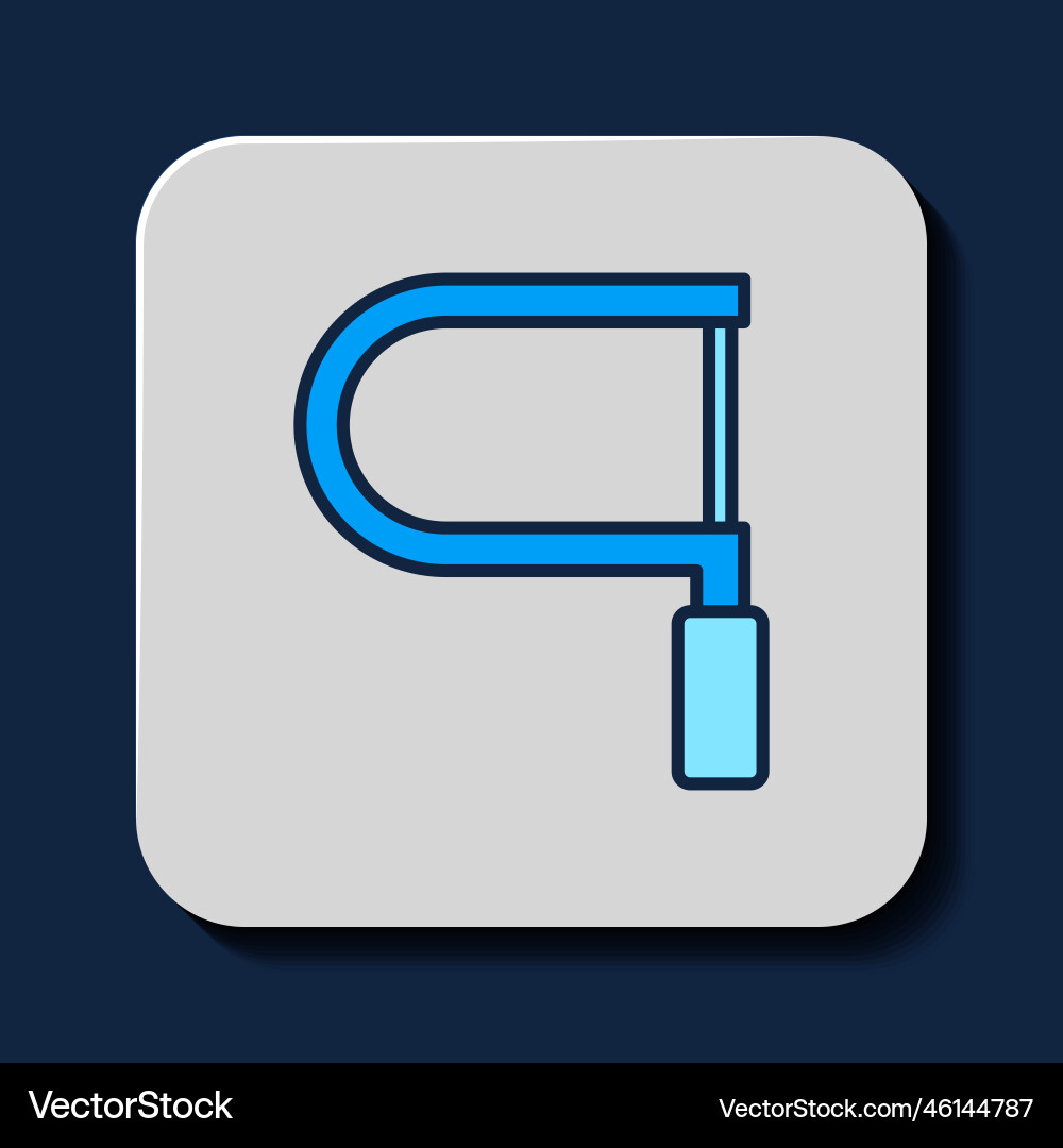 Filled outline hacksaw icon isolated on blue Vector Image