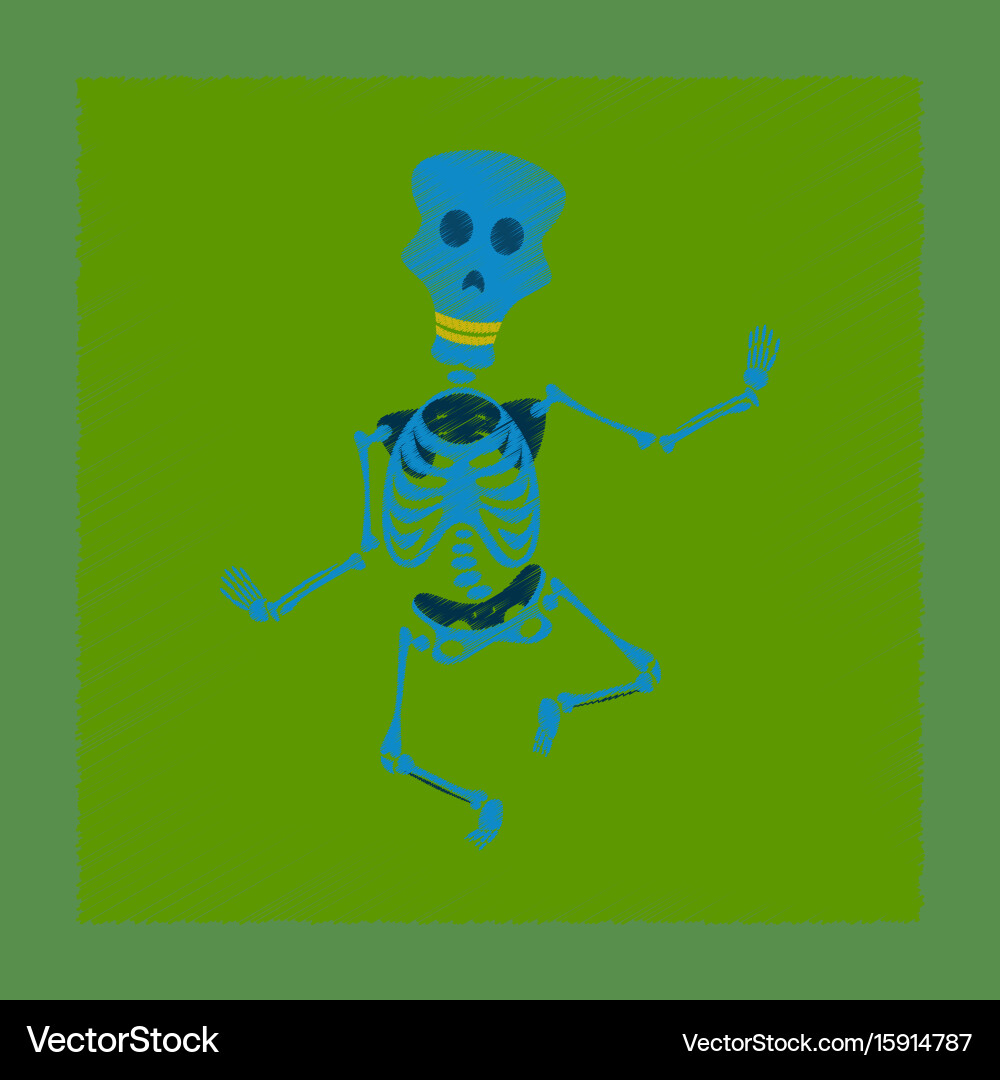 Flat shading style icon skeleton halloween monster