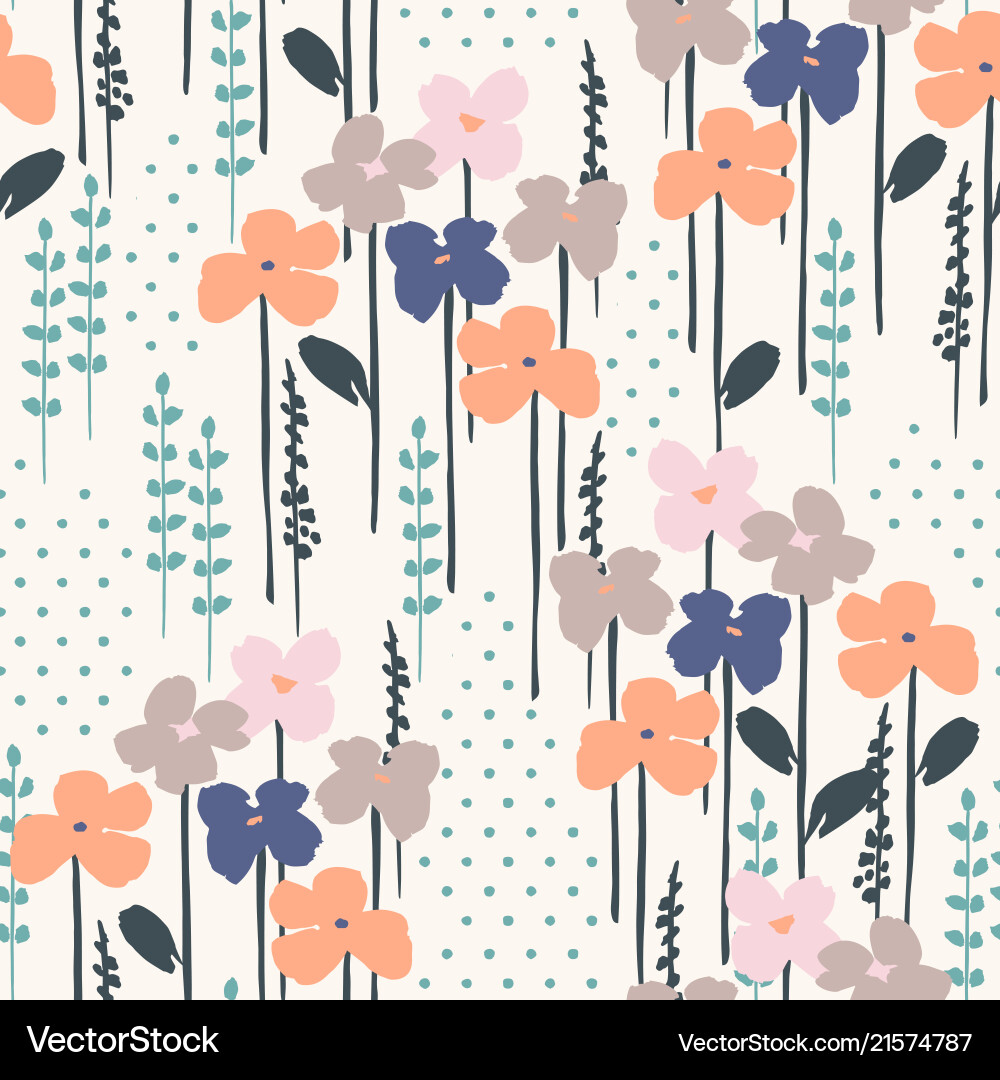 Floral abstract seamless pattern design Royalty Free Vector