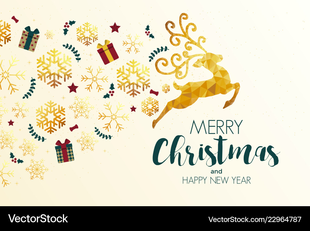 Holiday christmas card made from triangles Vector Image