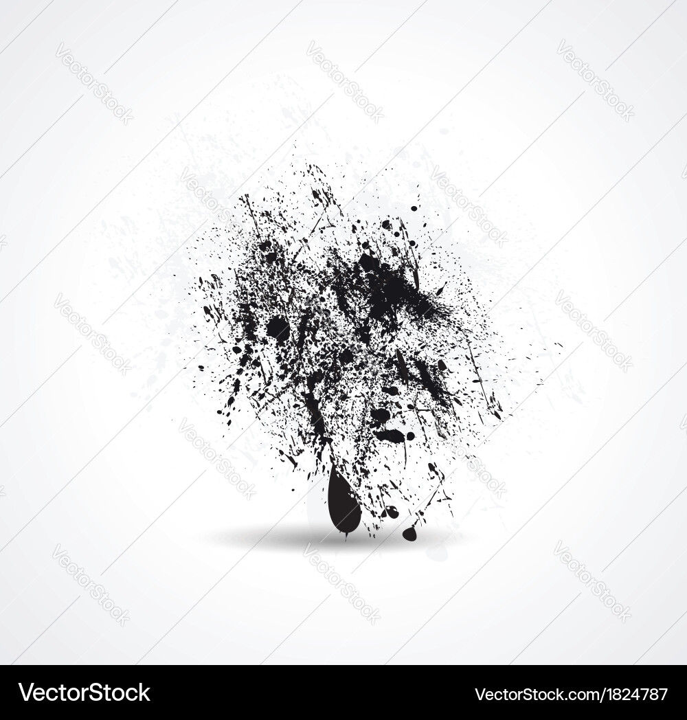 Ink pen and blot on white background Royalty Free Vector